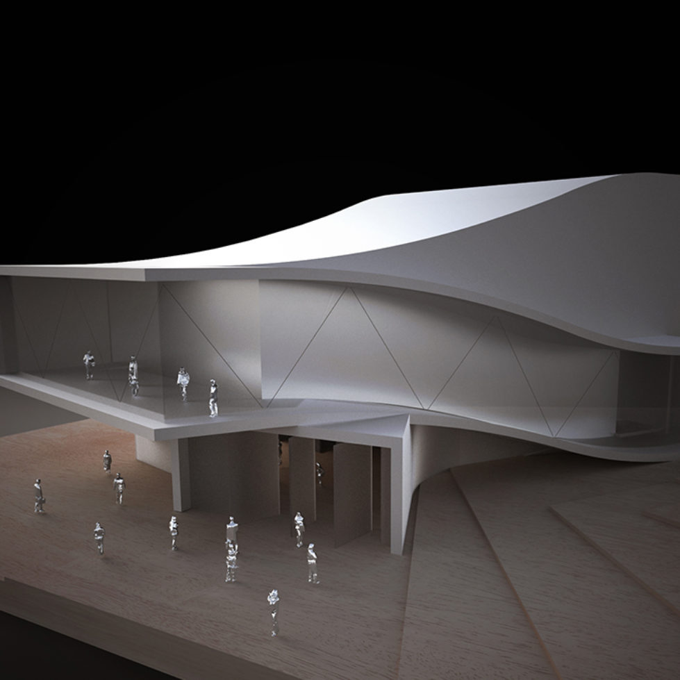 folded auditorium: the sections and the unfolded elevation | AQSO