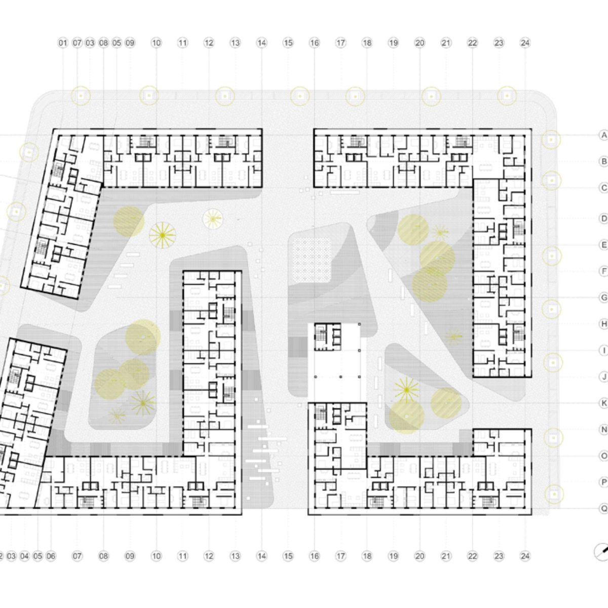 connecting riads: the floor plan layout of the large flats | AQSO